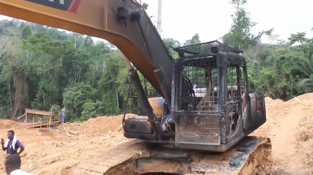 Galamsey Fight: Forestry Commission officials burn 4 excavators in ...